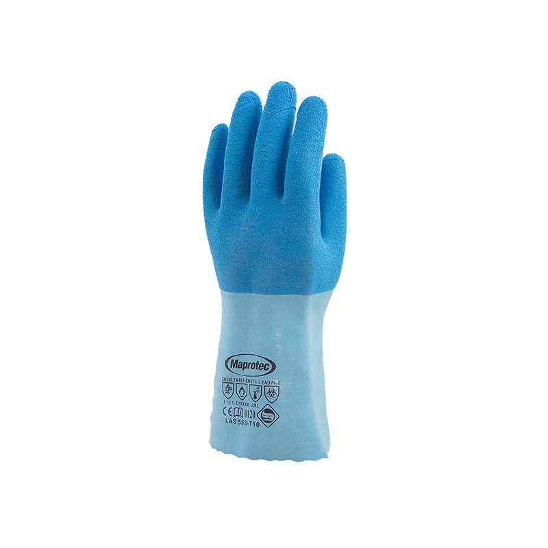 Gant bleu 30 cm support coton, enduit en latex naturel - ATWORK ...